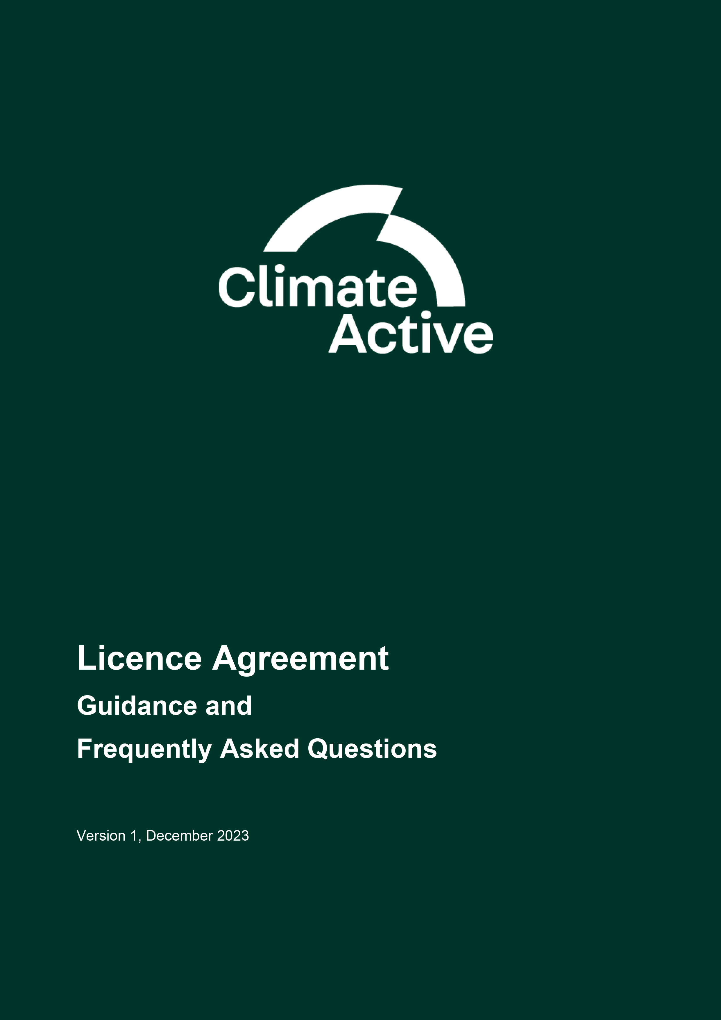 Licence Agreement: Guidance and FAQs | Climate Active